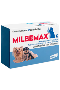 Vermífugo Milbemax C para Cães até 5 Kg - 2 Comprimidos - Feedmypet